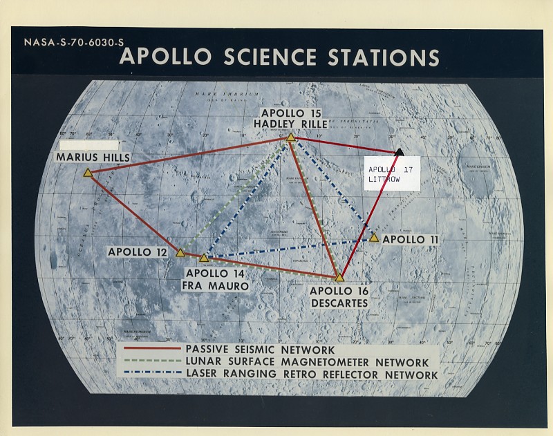 USA Space Moon Missions Apollo Science Stations old Photo Nasa c1970